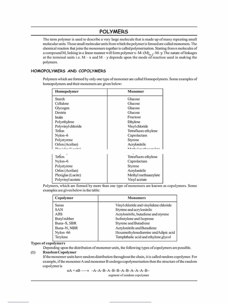 Polymers | PDF | Polymers | Polymerization