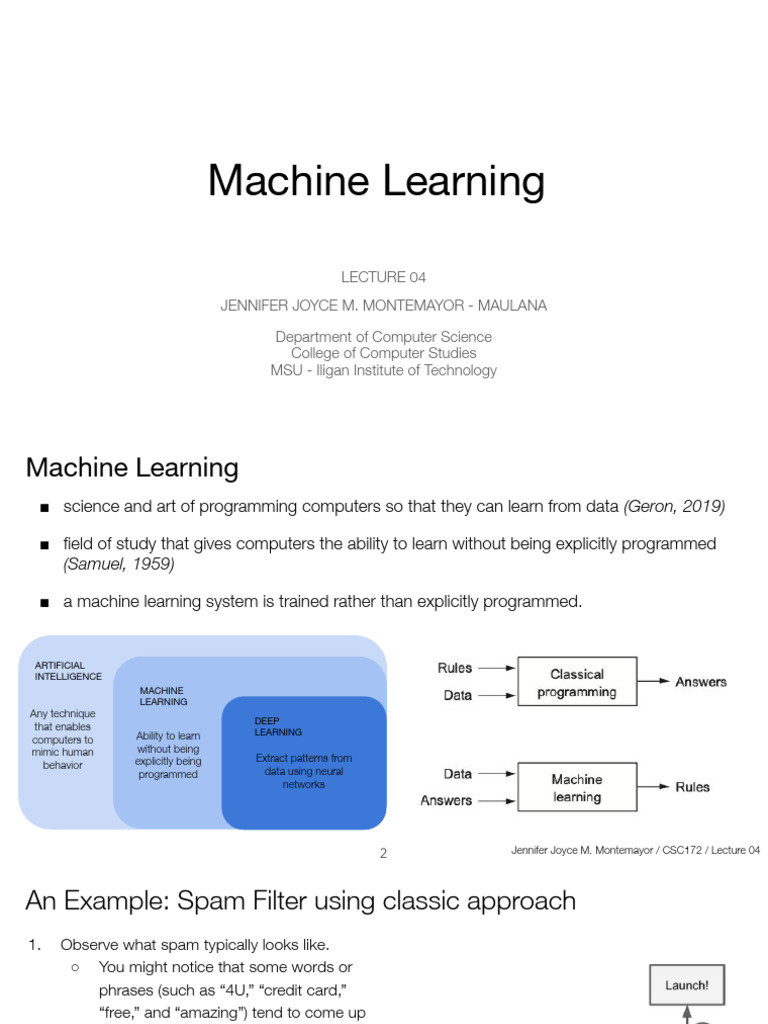 Lecture04 - Machine Learning Landscape | PDF | Machine Learning | Statistical Classification
