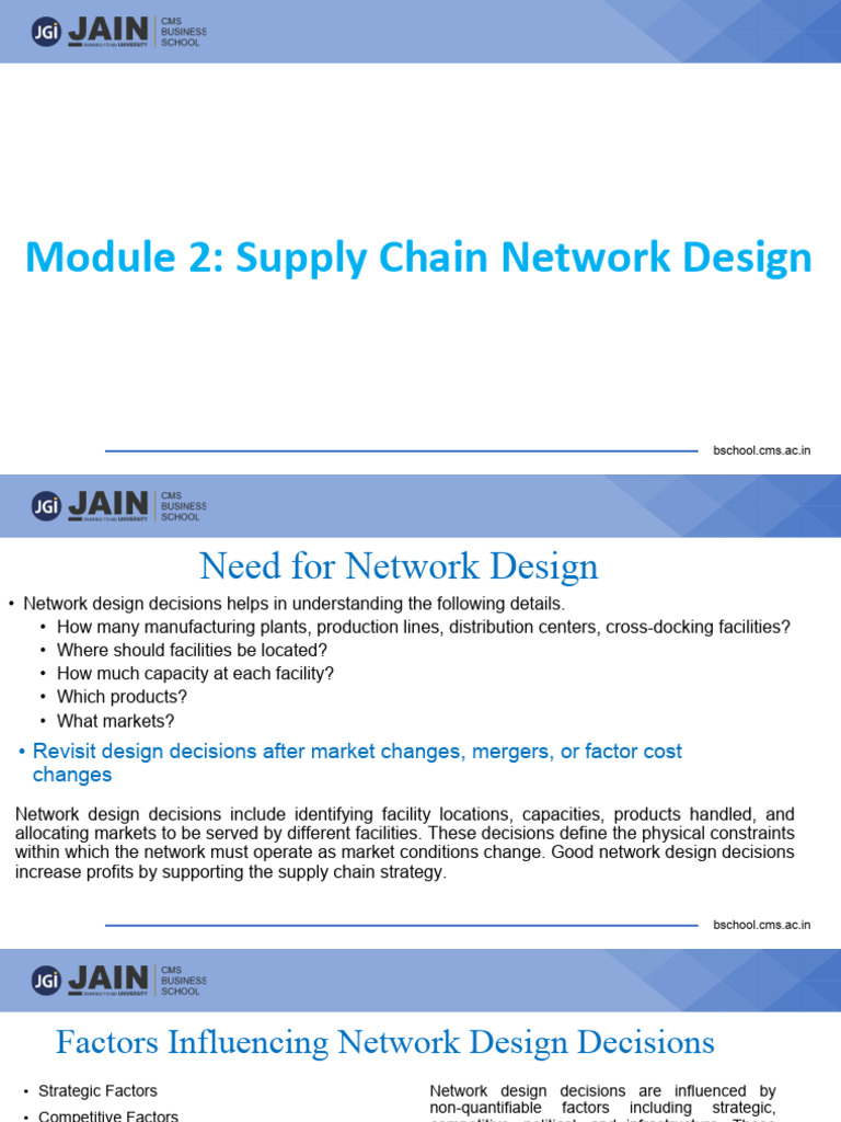 Module 2 Supply Chain Network Design | PDF | Inventory | Mathematical Optimization