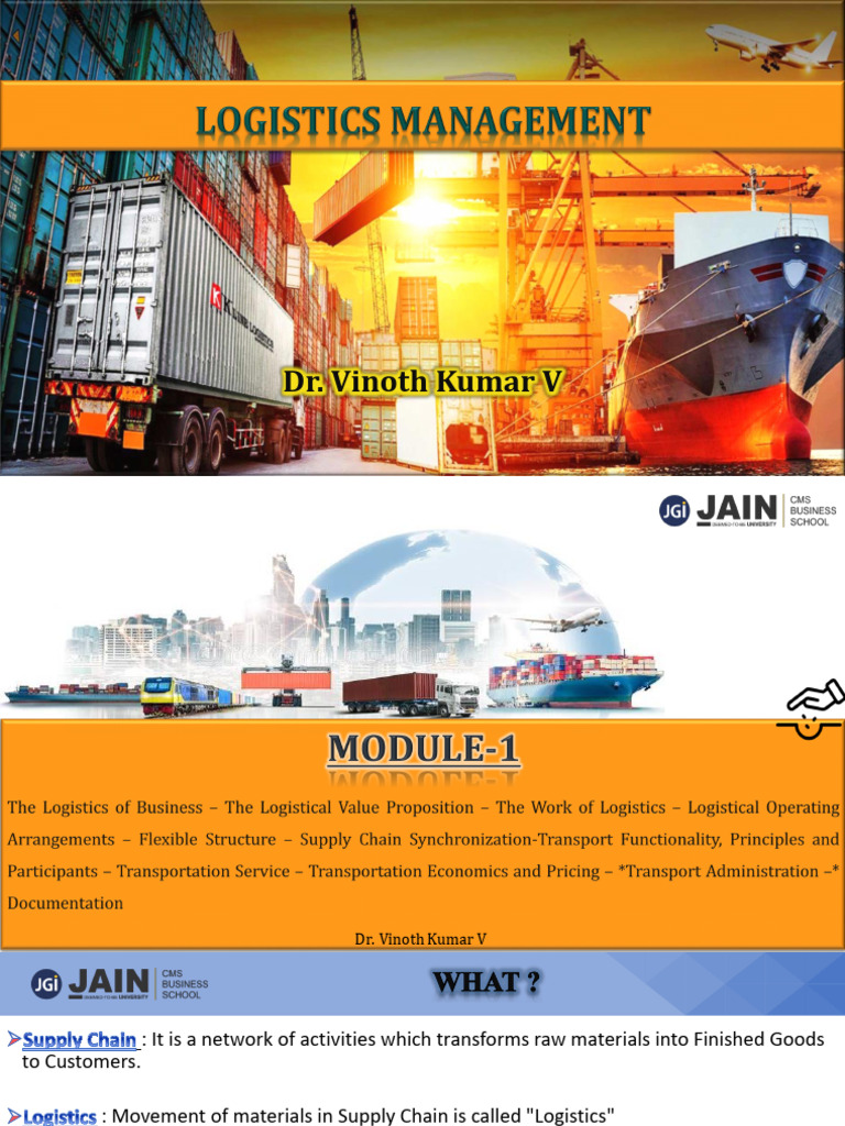 LM Module-1 | PDF | Logistics | Supply Chain