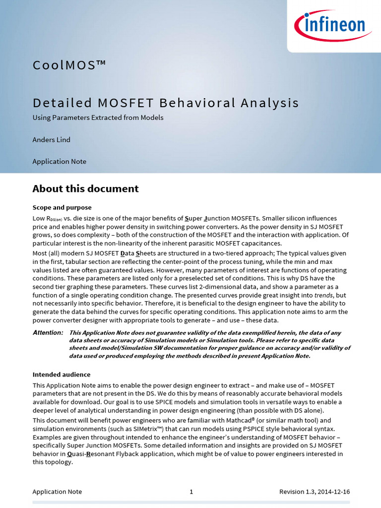 AN 201412 PL52 008 Detailed-MOSFET-Behavioral-Analysis-Using-Parameters ...