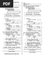 Physical Fitness Test Form | PDF | Body Mass Index | Body Shape