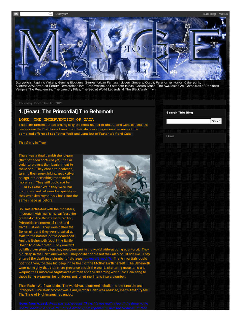 (BeastThePrimordial) The Behemoth | PDF | Soul