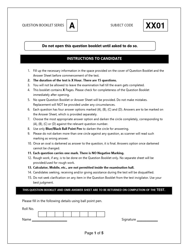 Sample Question Paper-Management Trainee (Civil) | PDF