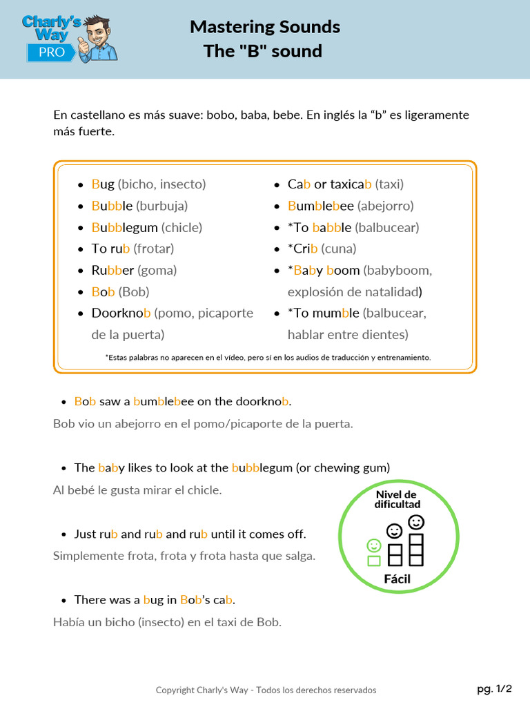 W2 MS The B Sound | PDF | Artes del Lenguaje y Comunicación