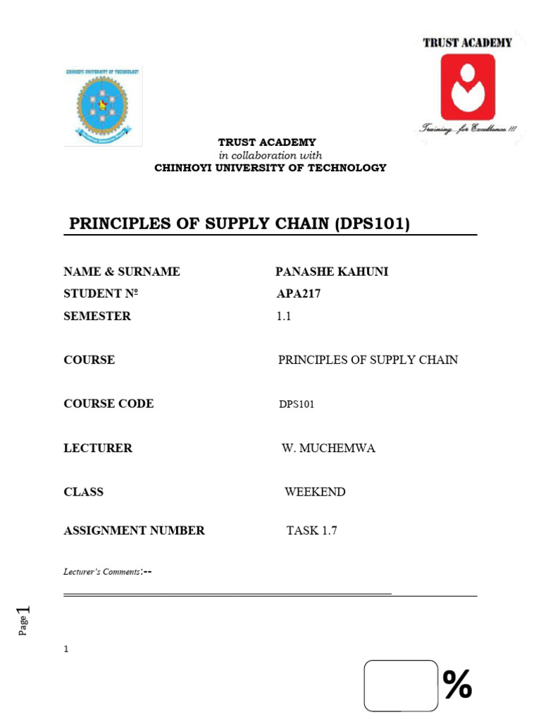 Supply Chain Assignment Panashe Kahuni | PDF | Information | Data Analysis