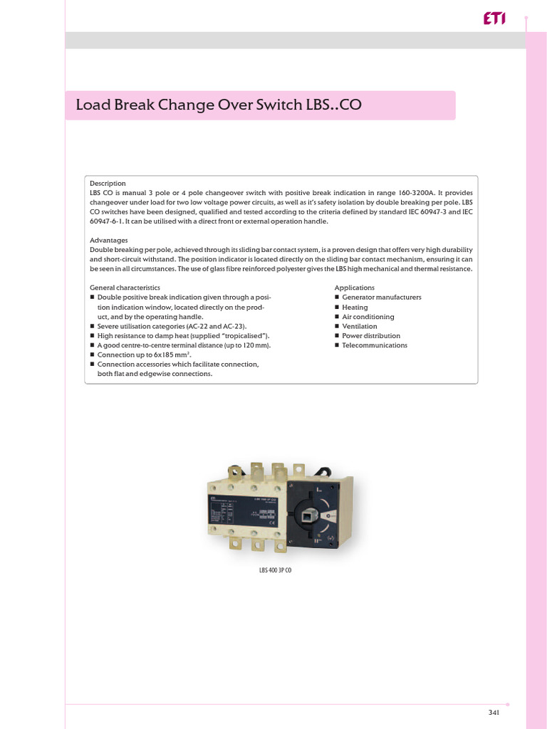 Eti 400 A Ats 4905 - TD | PDF | Switch | Fuse (Electrical)