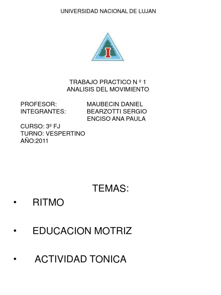 Ritmo Educacion Motriz | PDF | Ritmo | Movimiento (física)