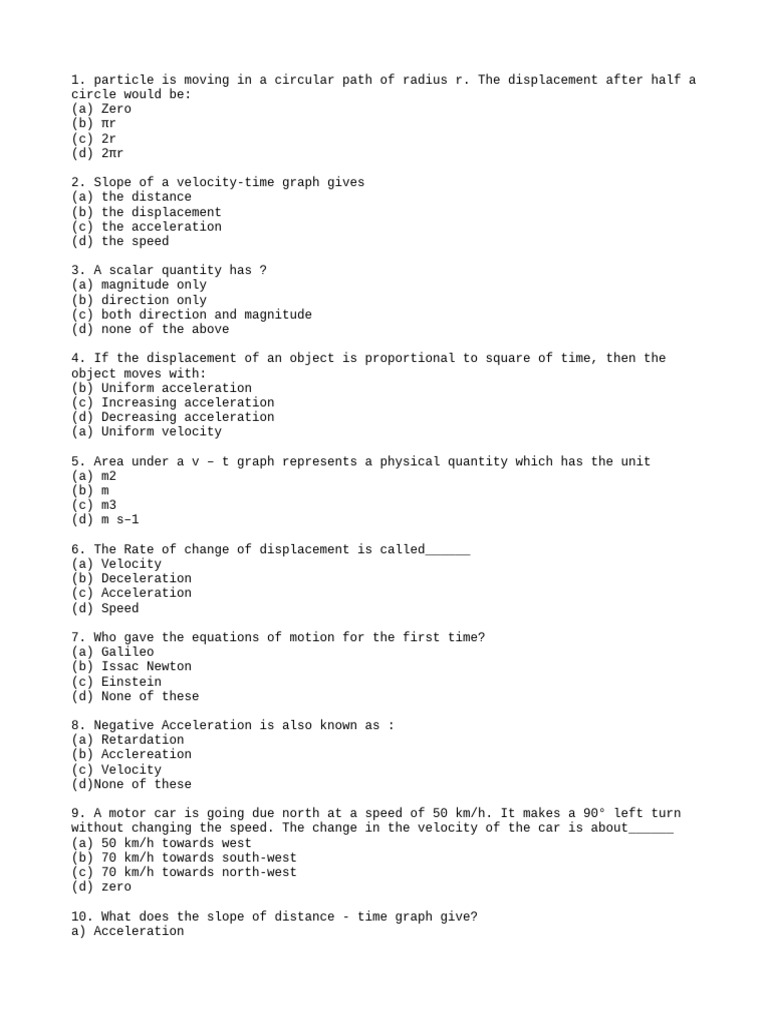 Physics Ch.1 Motion | PDF