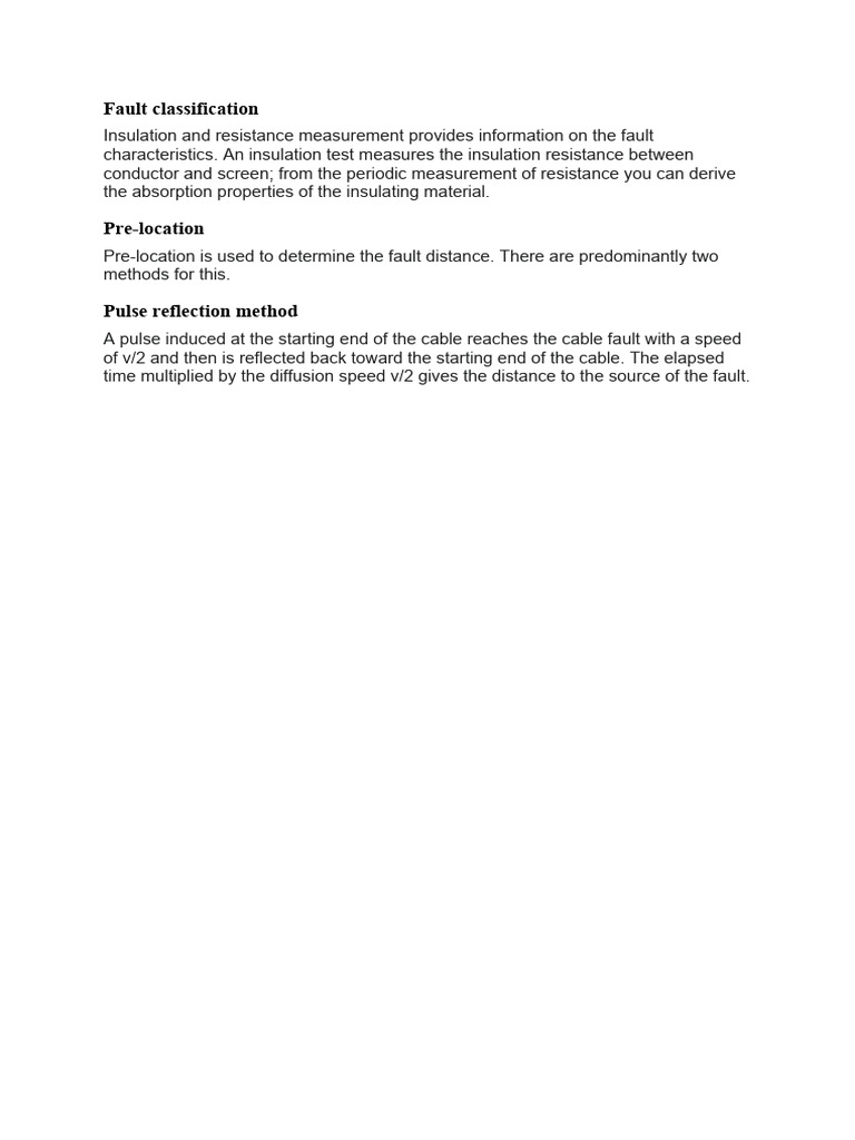 Fault Detection Method Of Cable Pdf