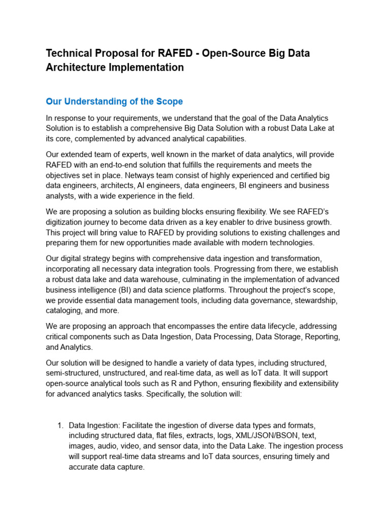 RAFED Technical Proposal 2 | PDF | Analytics | Business Intelligence