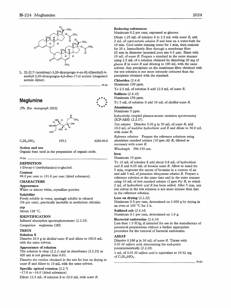 Meglumine | PDF | Solubility | Acid
