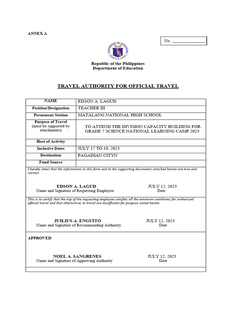 New Authority To Travel | PDF | Government