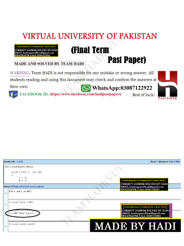 Cs301 Final Term File 3 Solved by Team Hadi | PDF | Finanzas y dinero