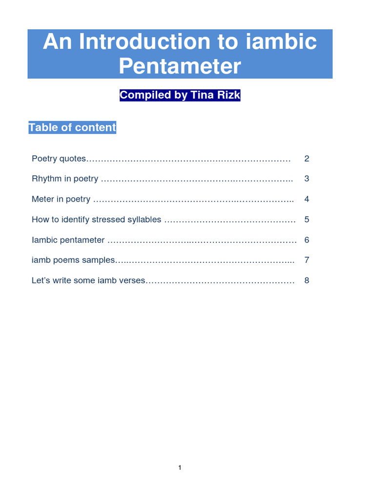 How To Write An Iambic Poem | PDF | Metre (Poetry) | Poetry