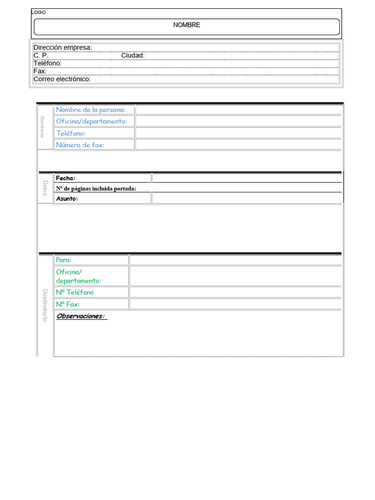 Modelo Fax Empresas | PDF