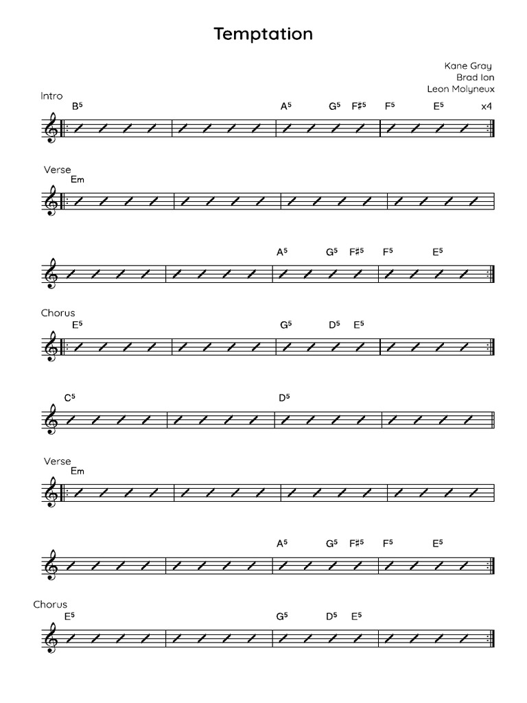 Temptation Chord Chart | PDF