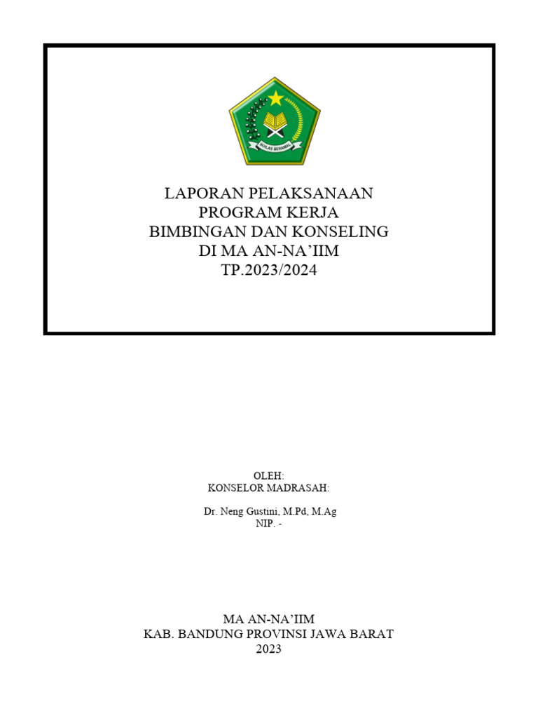 Contoh Laporan Pelaksanaan BK Di Sma | PDF