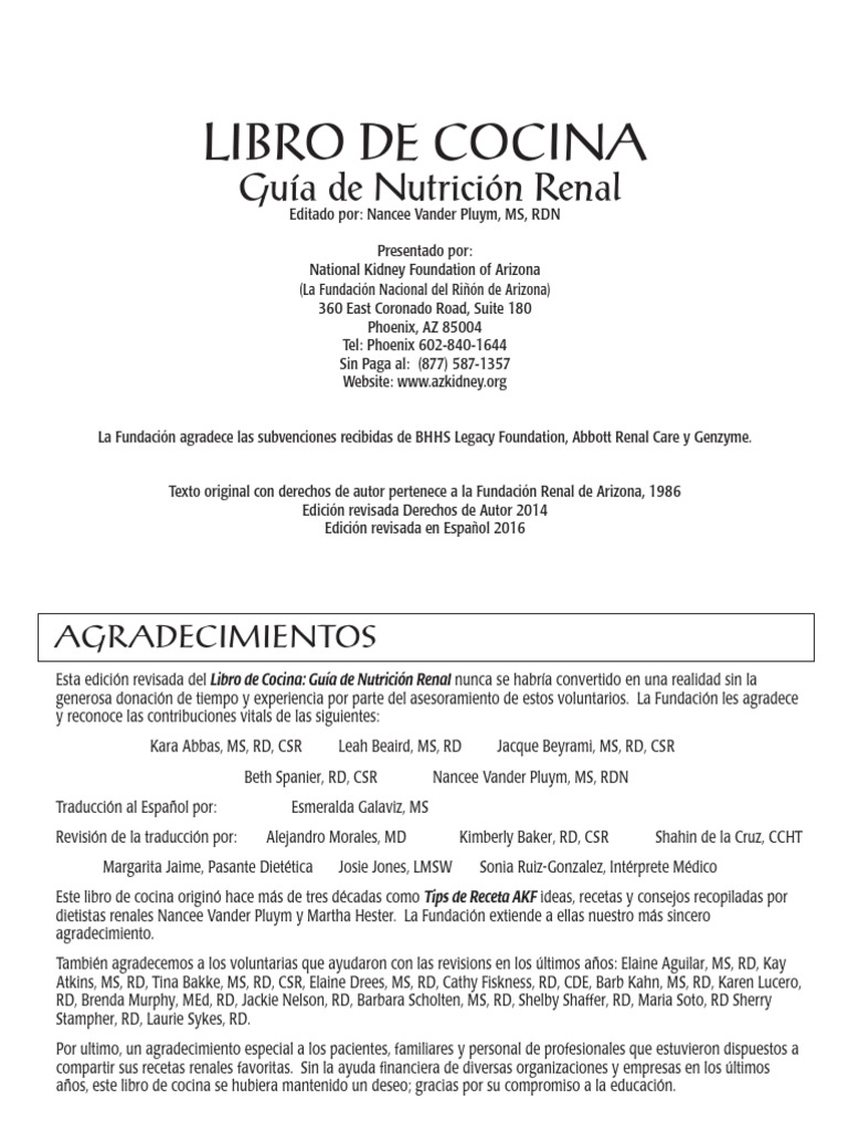 NKF Spanish Cookbook | PDF | Cocinando | Carne