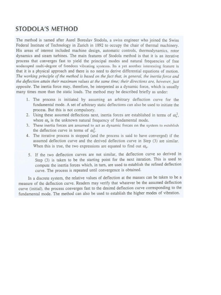 Dankerlay and Stodola Method | PDF