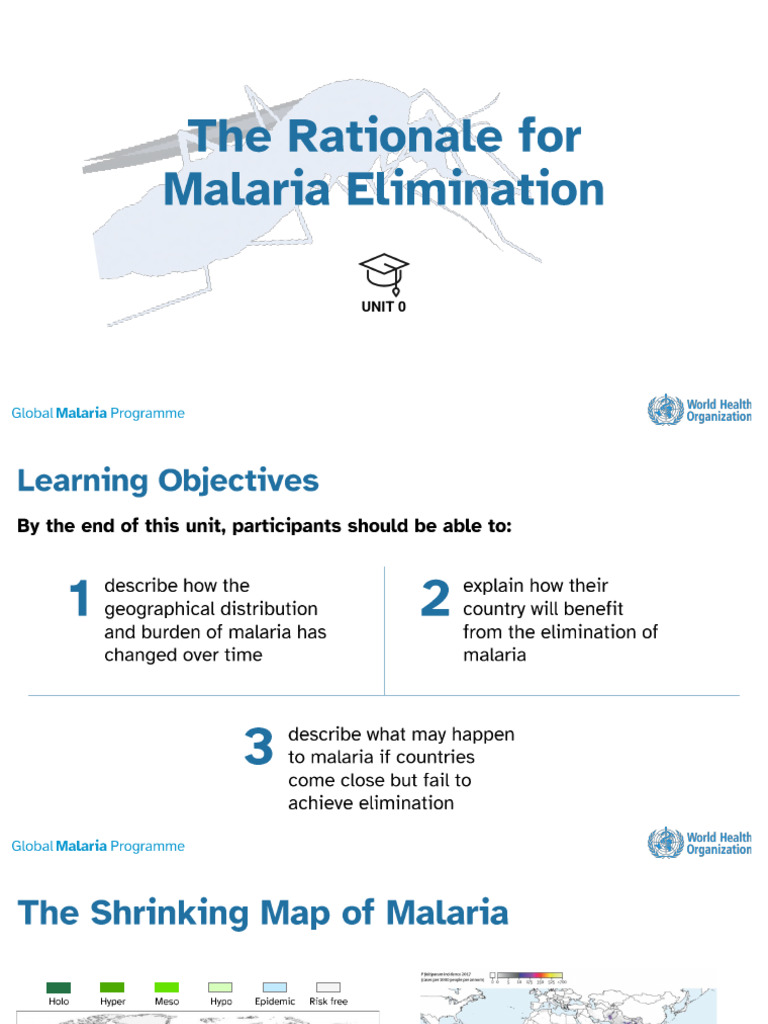 WHO MOOC Elimination Rationale Unit 0 EN | PDF | Malaria | Health Sciences