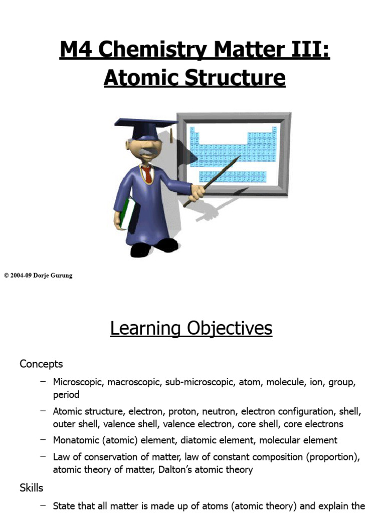M4 Chemistry Matter III Atomic Structure | PDF | Atoms | Atomic Nucleus