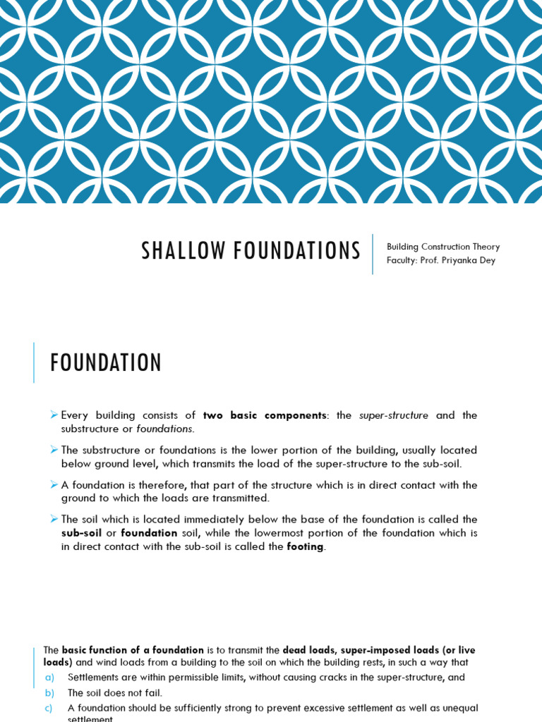 Shallow Foundation | PDF | Foundation (Engineering) | Concrete