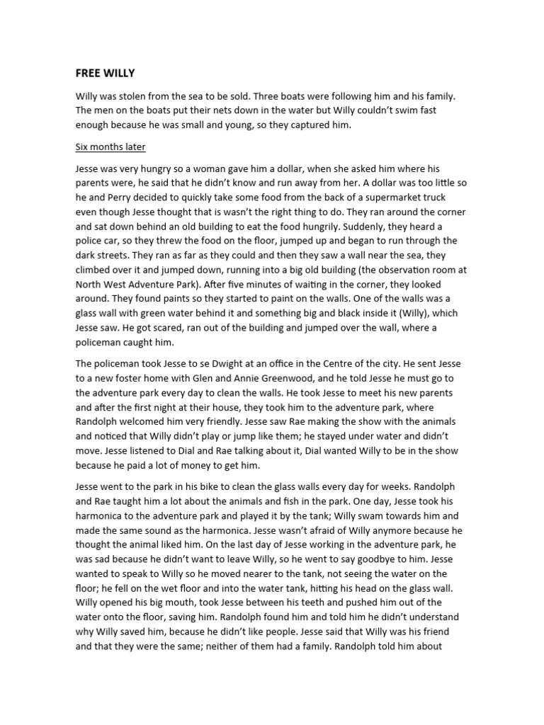 FREE WILLY Summary | PDF