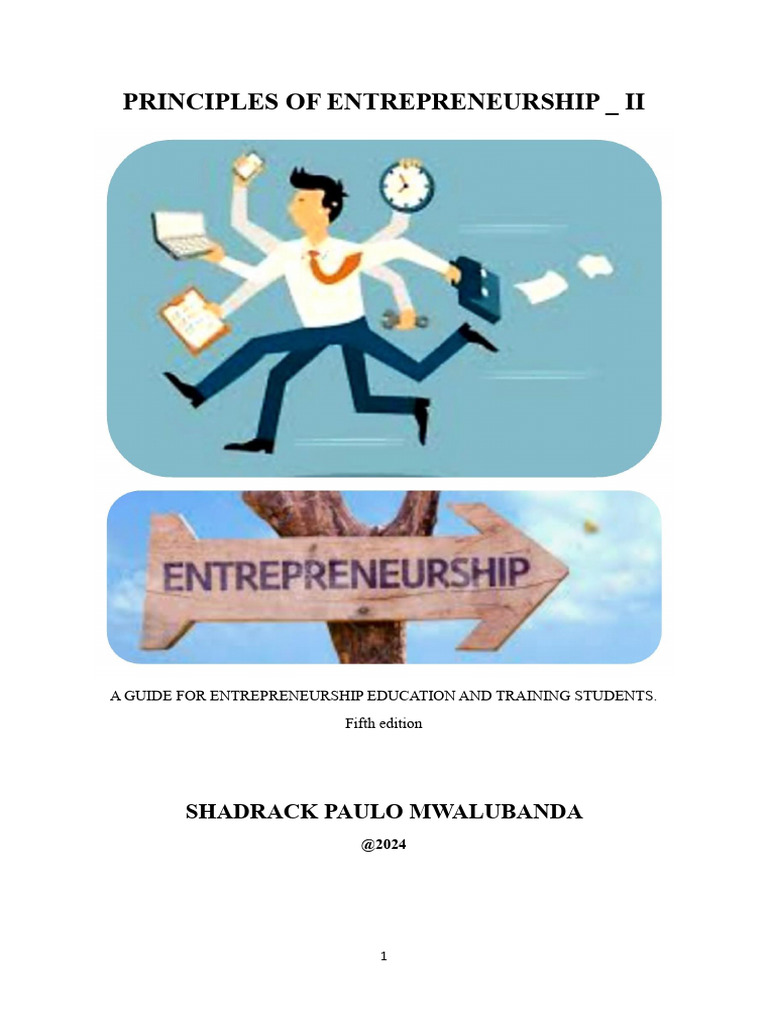 Basic Principles of Entrepreneurship Ii - Mr. Shadrack PM | PDF ...