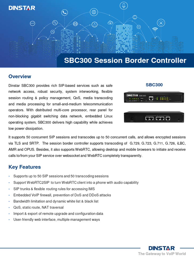 Sbc300 Enterprise Session Border Controller Datasheet V2 0 Pdf Session Initiation Protocol