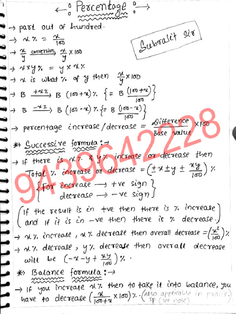 Class 10 Arithmetic Formulas Guide | PDF