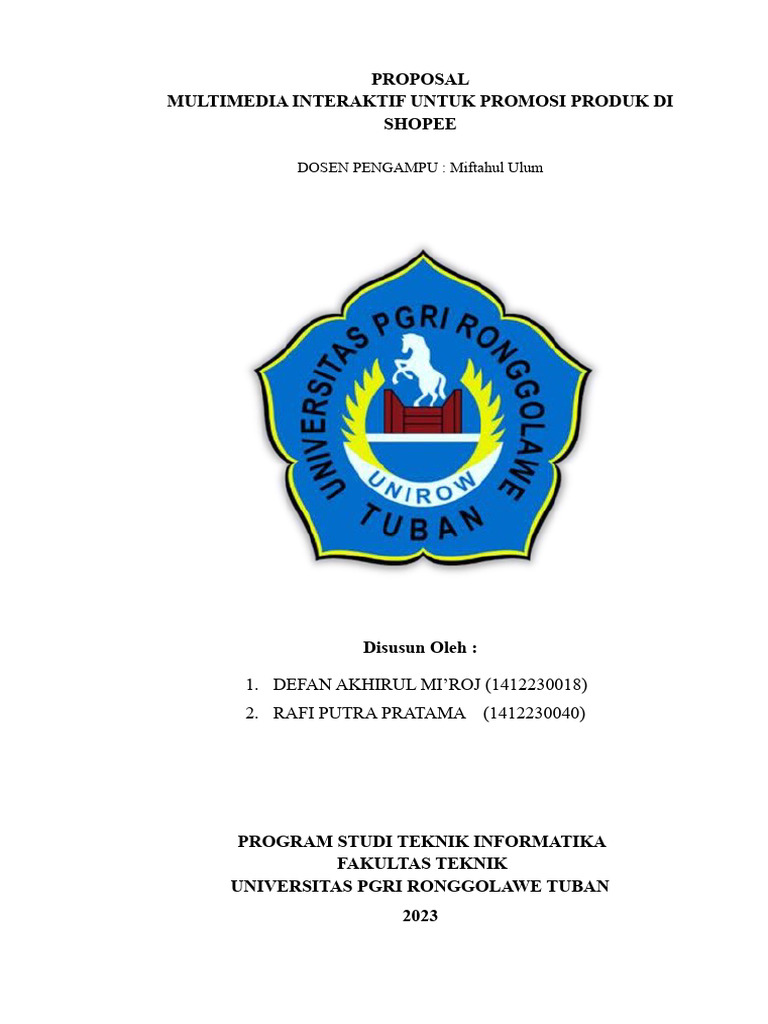 (T-3) Proposal Analisis Pembuatan Proyek Multimedia Dalam Bidang Usaha | PDF