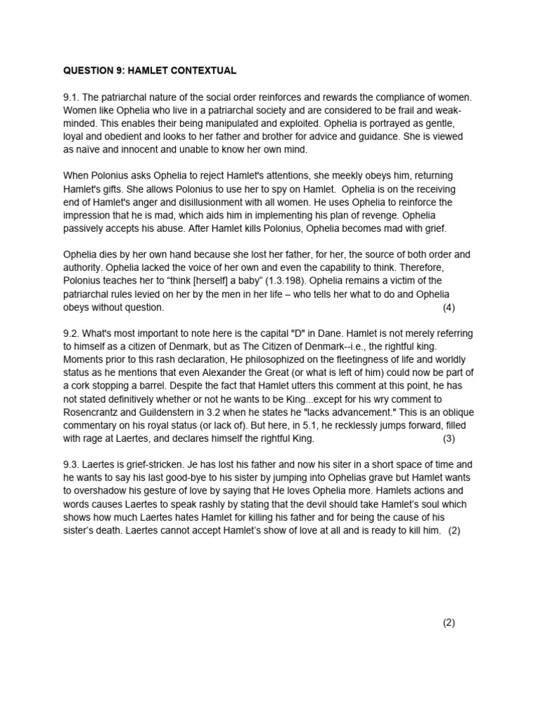 Hamlet Q in Prelim Paper | PDF | Hamlet