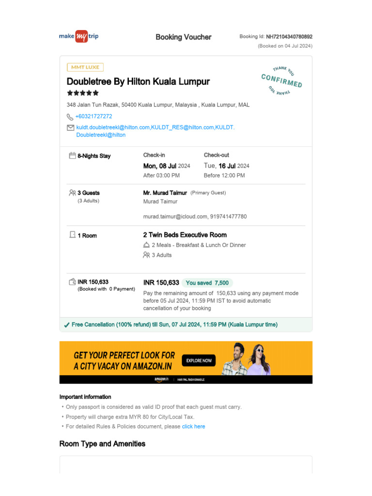 Booking Confirmation Voucher | PDF | Identity Document | Debit Card