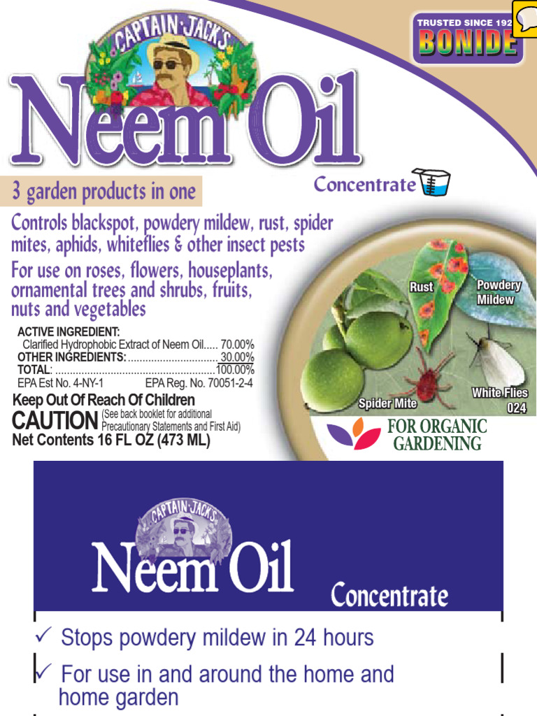 Neem Oil Concentrate Usage Guide | PDF | Waste | Pest (Organism)