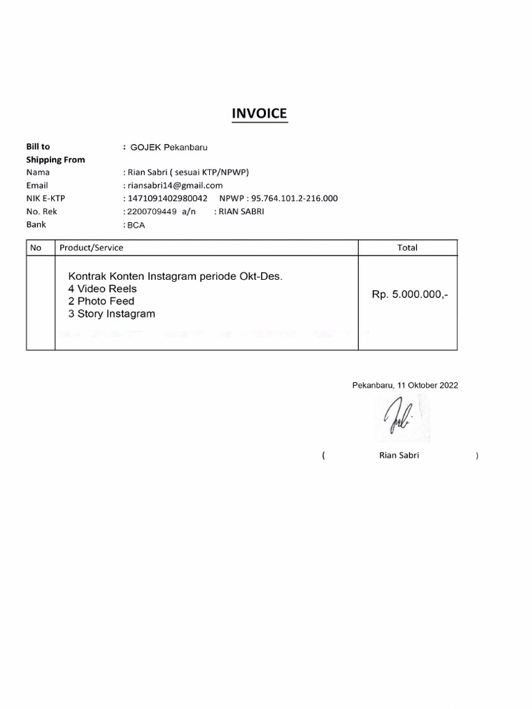 Gojek Invoice | PDF