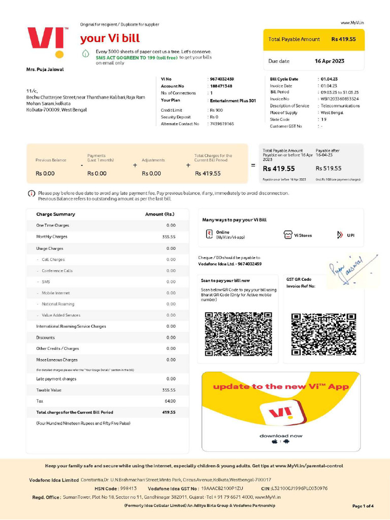 Telephone Bill | PDF