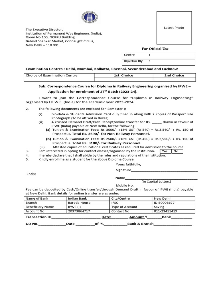 Admission Form 2023 24 | PDF | Banks