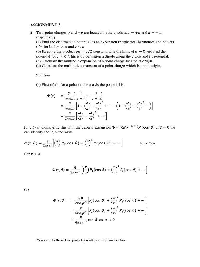 Assignment3 Soln | PDF | Sphere | Physics