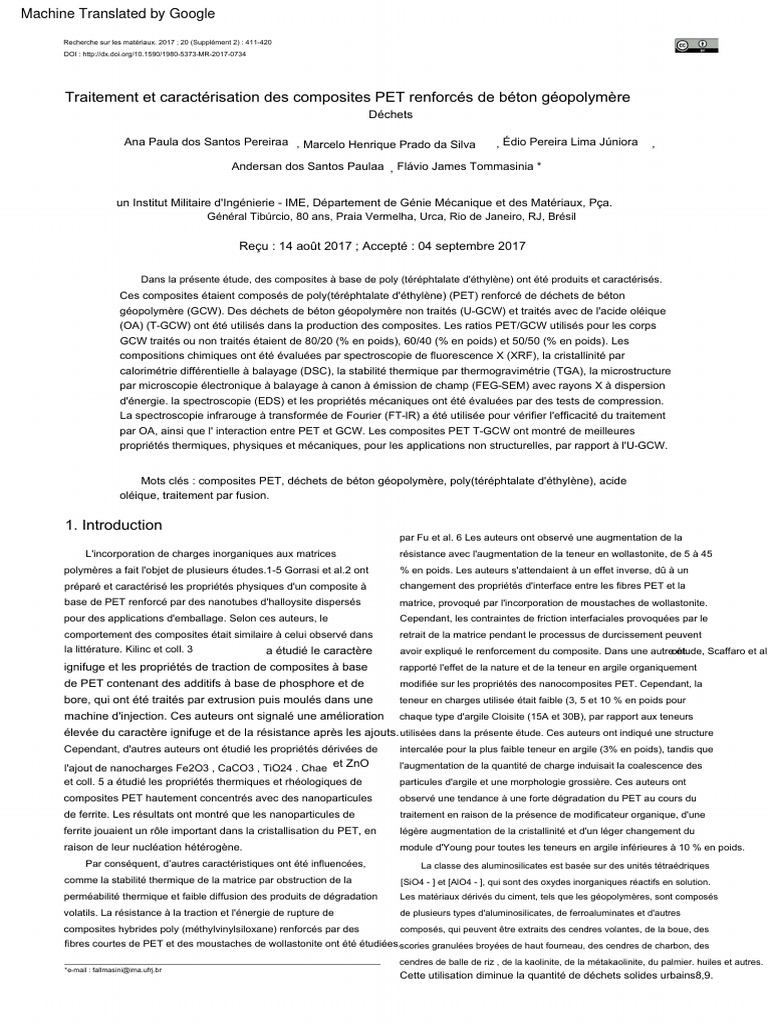 Composites PET avec déchets de béton géopolymère | PDF | Matériau ...