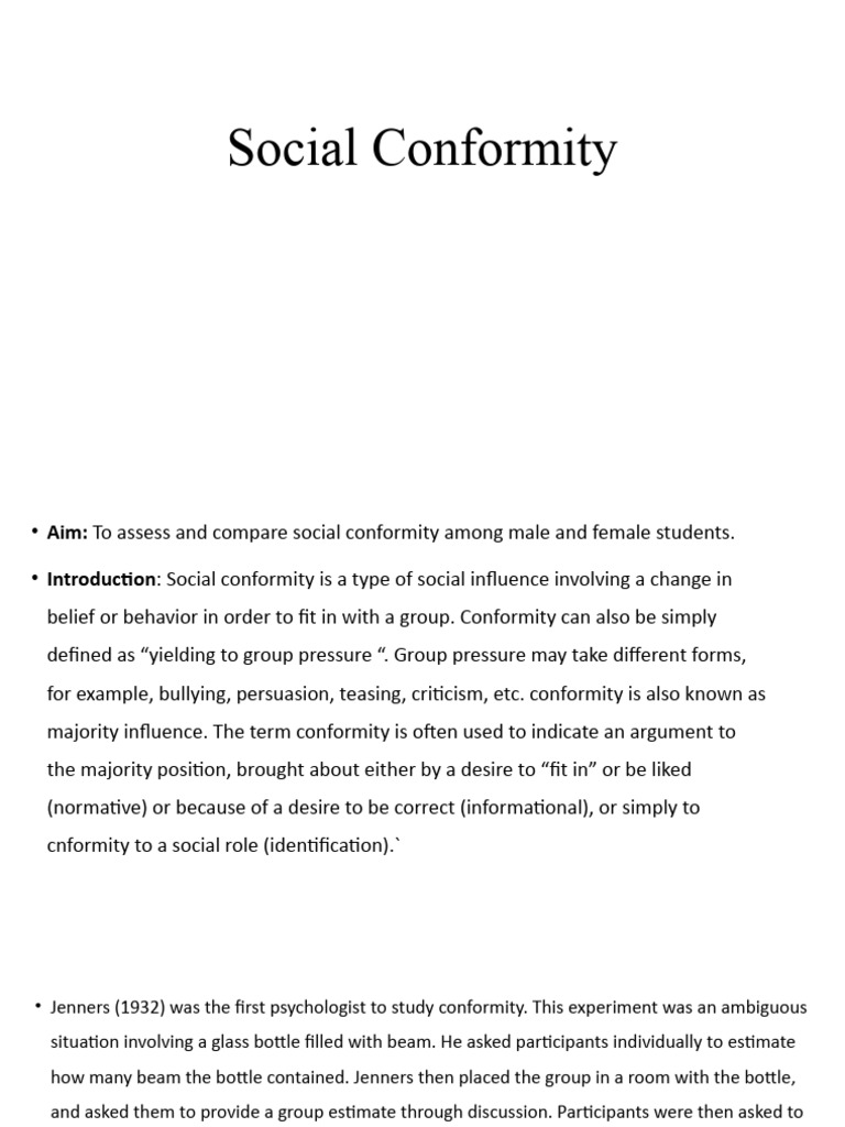Social Conformity | PDF | Conformity | Psychology