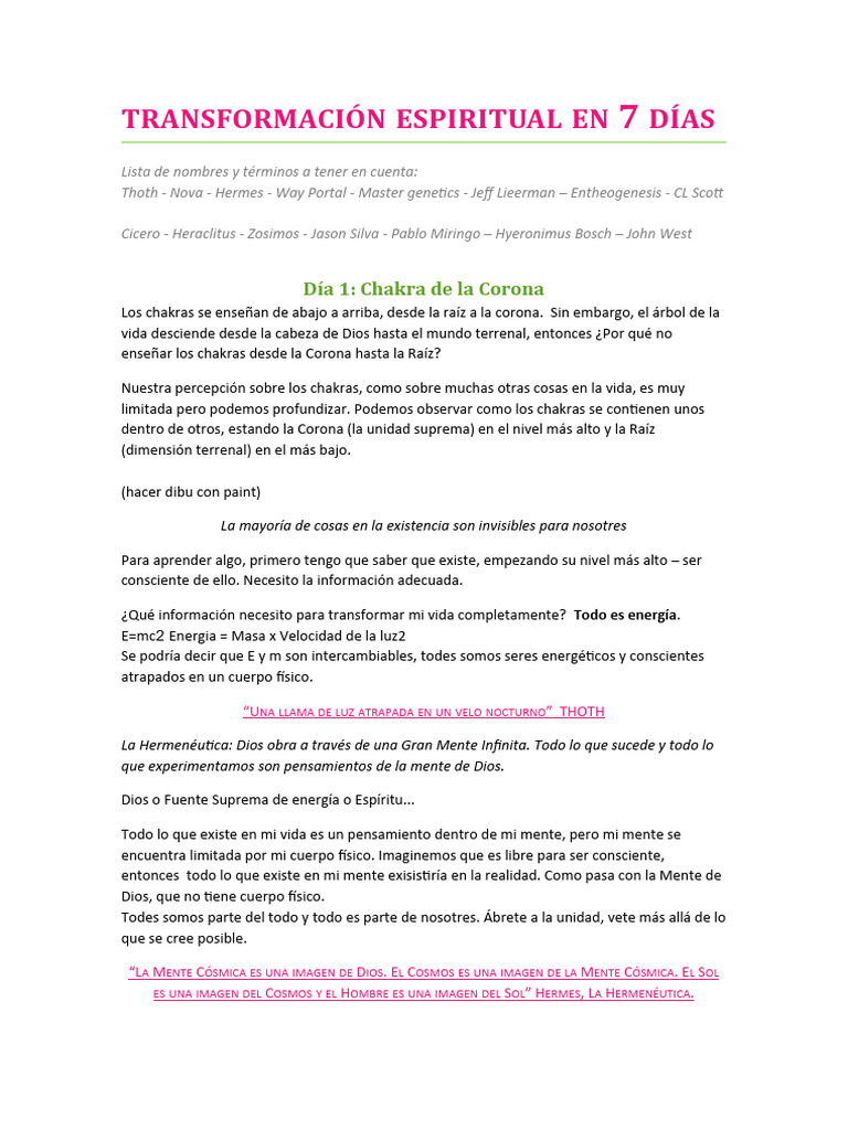 7day Transformation - Spirit Science | PDF | Mente | Dios