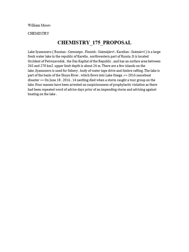 Chemistry 175 Proposal | PDF