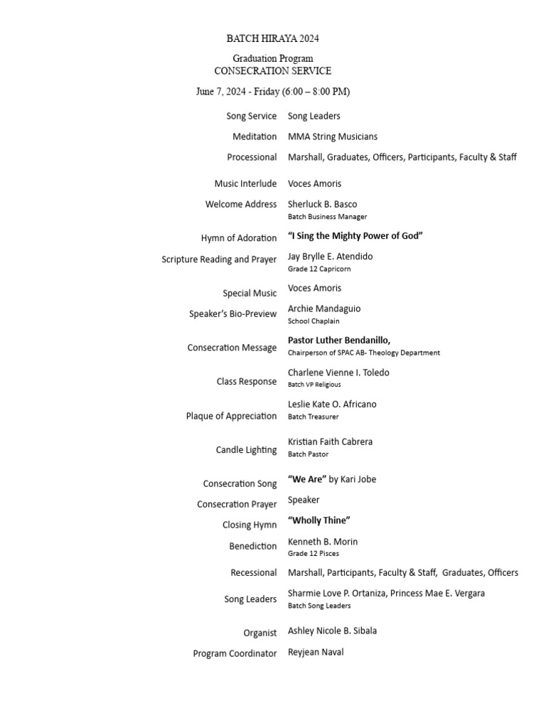 Grad Final Program | PDF | Hymns Grad Final Program | PDF | Hymns
