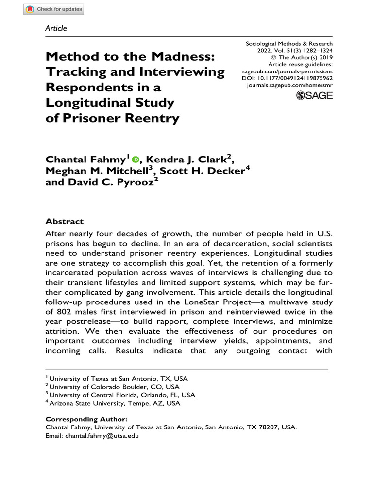 Fahmy Et Al 2019 Method To The Madness Tracking and Interviewing ...