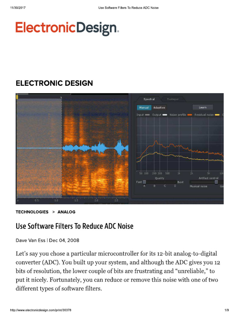 Use Software Filters To Reduce ADC Noise | PDF | Technology & Engineering
