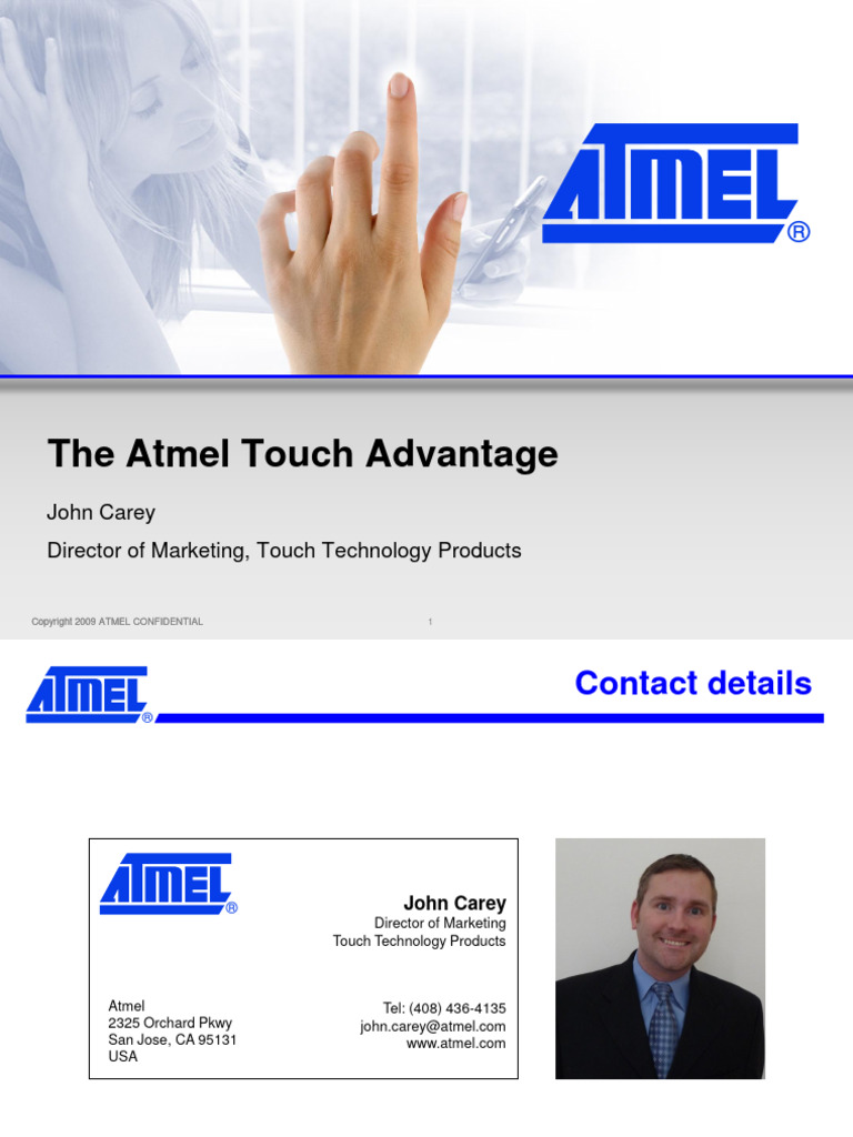 The Atmel Touch Advantage: John Carey Director of Marketing, Touch Technology Products | PDF ...