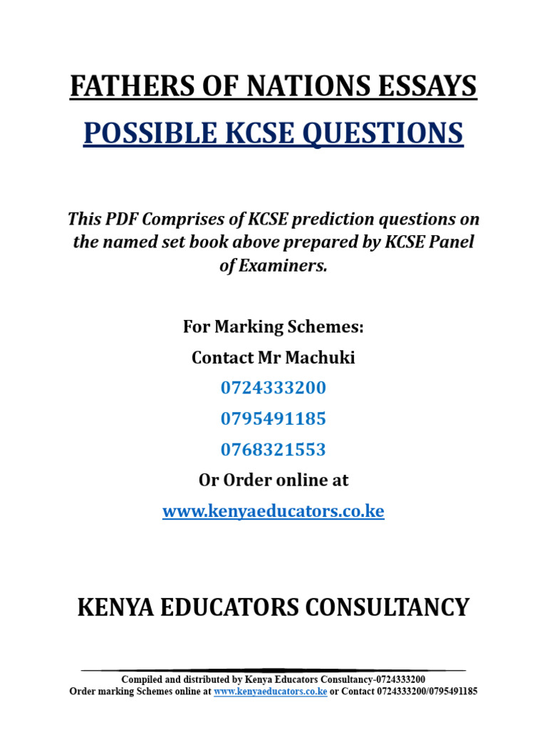 Fathers of Nation Essay Qns | PDF