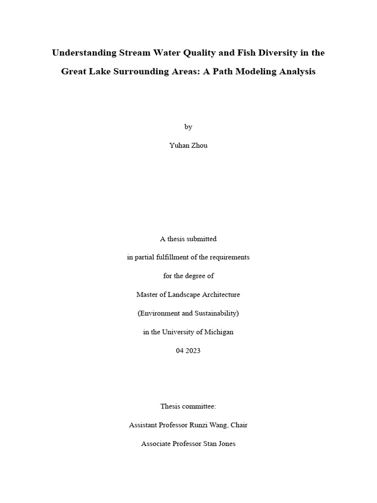 Zhou Yuhan Thesis | PDF | Riparian Zone | Biodiversity