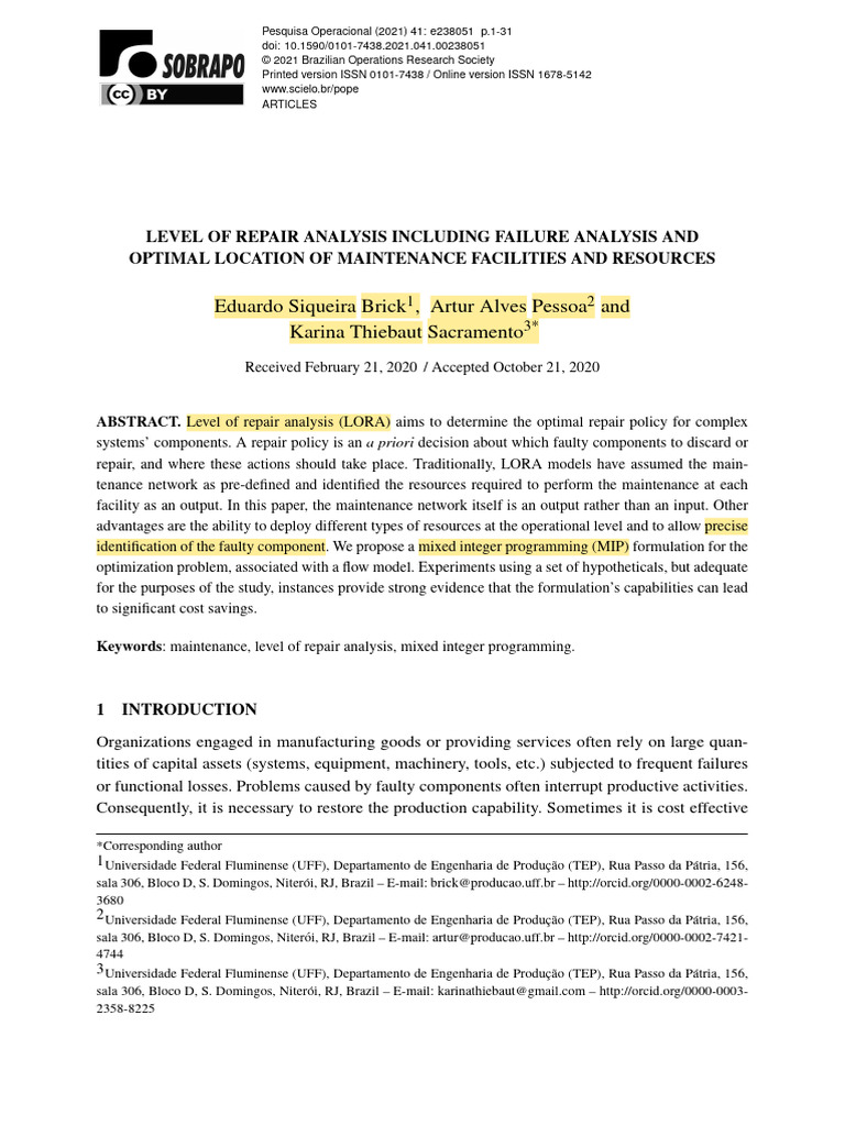 1 Level of Repair Analysis Including Failure Analysi 2021 | PDF | Reliability Engineering ...